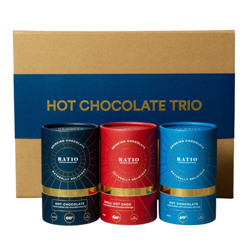 Hot Chocolate Trio - 3 x 240g – Ratio Cocoa Roasters